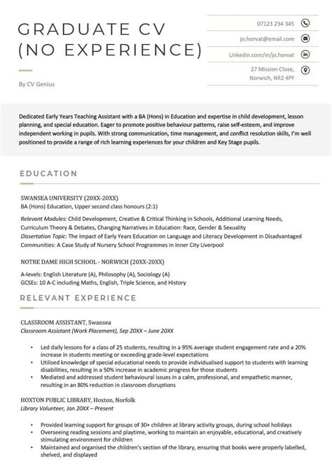 How To Write A Cv For A Job With No Experience Plus Examples And Template