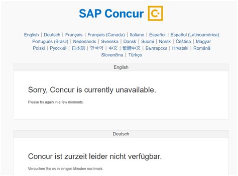 Concur Is Down Again Sap Concur Community