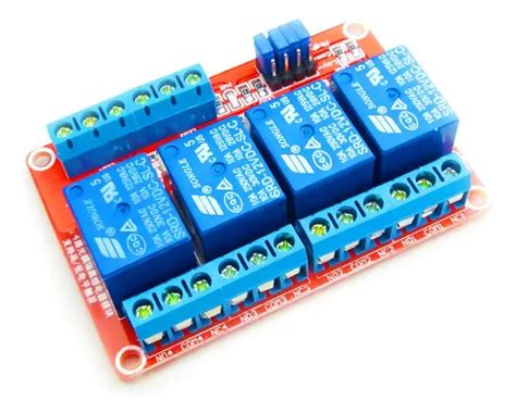 Módulo De Relé Canales v Con Soporte Aislado Opto MercadoLibre