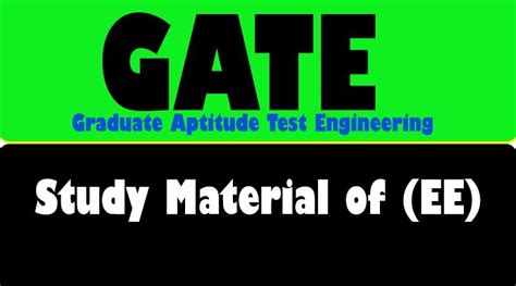 PDF Gate Study Material Of Electrical Engineering EE