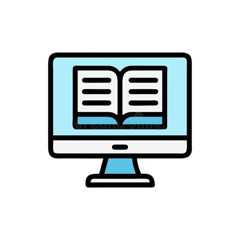 Online Education Concept With Book On Computer Screen Stock Image Illustration Of Reading