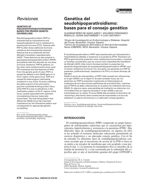 Pdf Genetics Of Pseudohypoparathyroidism Bases For Proper Genetic Counselling