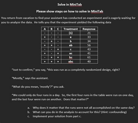 Please Show Steps On How To Solve In Minitab You Chegg