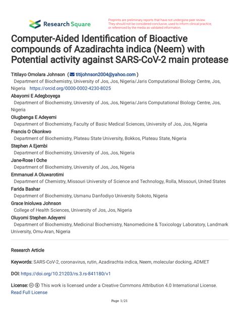 Pdf Computer Aided Identification Of Bioactive Compounds Of