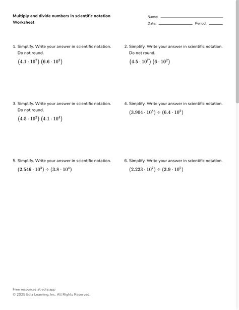 Adding Subtracting Multiplying And Dividing Scientific Notation