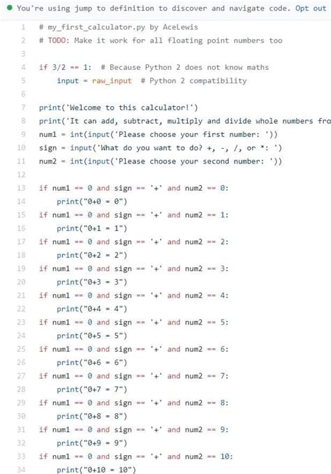 Coding This Guy S Calculator Program In Python Has 20000 Lines Of Code Link Https Github