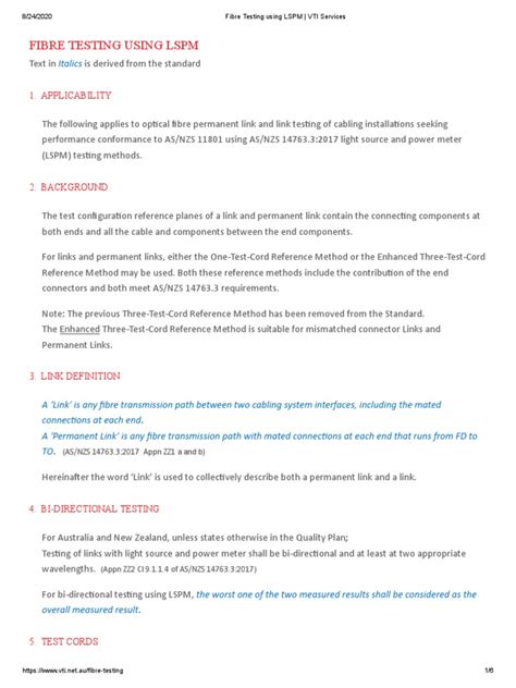 Fibre Testing Using Lspm Vti Services Pdf Electrical Engineering Electronics