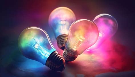 Glowing Electric Lamp Symbolizes Innovation And Creativity In Technology Generated By Ai Stock