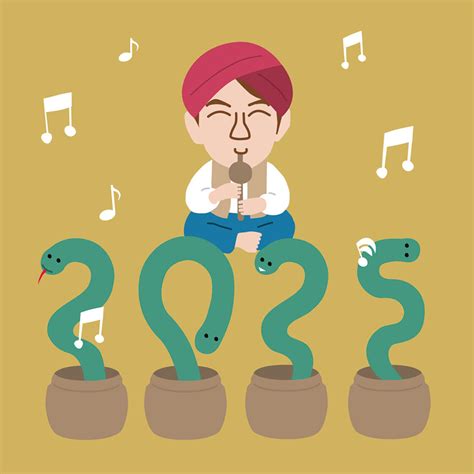 蛇使いのイラスト 蛇年の年賀状