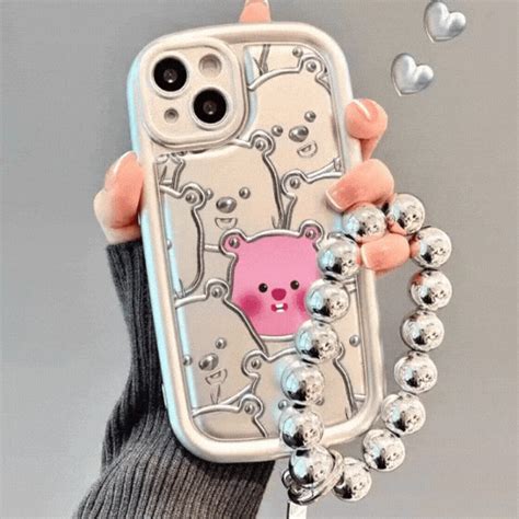 아이폰케이스핑크잔망루피진주스트랩 잔망루피케이스 손목스트랩케이스 진주스트랩 실버케이스 커플케이스 우정케이스 케이스선물 케이스제작 루피에어팟 토끼케이스 Y2k 메탈주름