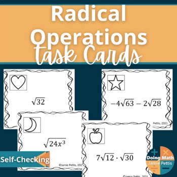 Radical Operations Task Cards Activity By Doing Math TPT