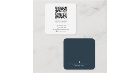 Modern Minimalist Simple Qr Code Personal Square Square Business Card