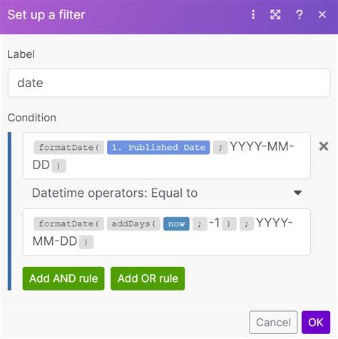 how to filter date range of the next 7 days including today getting