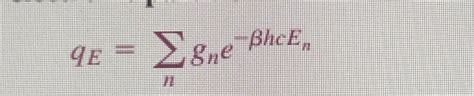 Solved What Is The Electronic Partition Function For Atomic Chegg