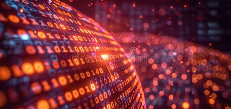Digital Globe Surrounded By Binary Cod Technology And Connectivity Concept Stock Illustration