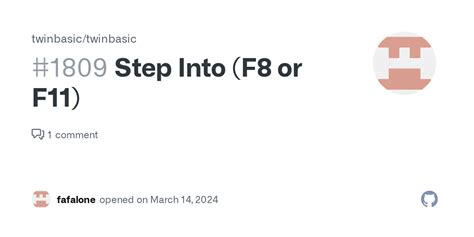 Step Into F8 Or F11 · Issue 1809 · Twinbasictwinbasic · Github