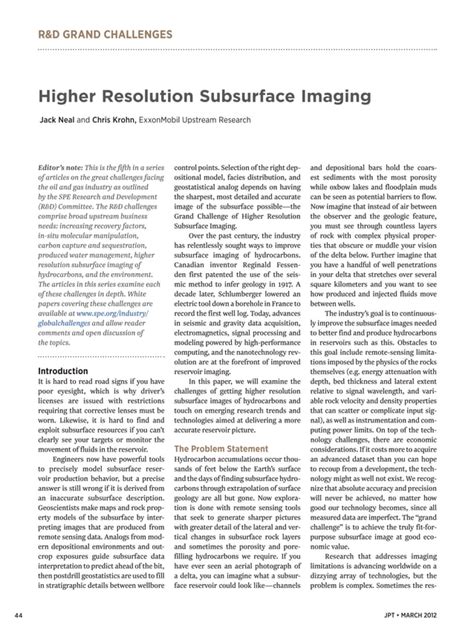 Higher Resolution Subsurface Imaging Jpt Article Pdf
