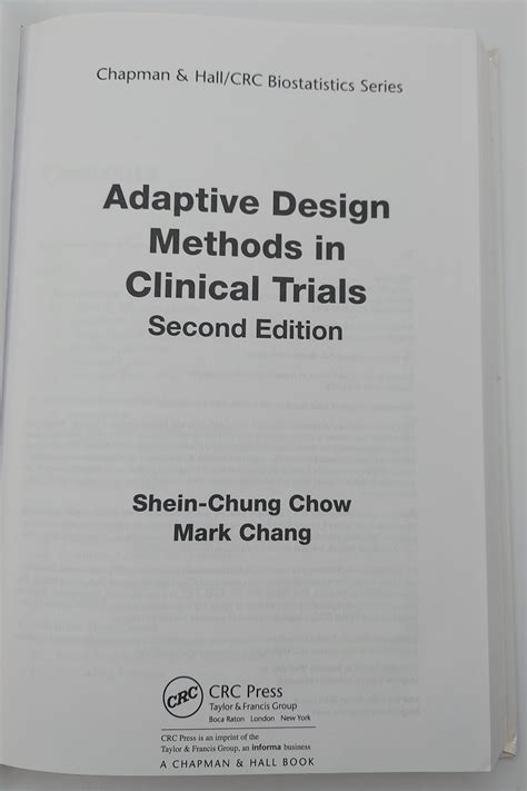 adaptive design methods in clinical trials shein chung chow mark