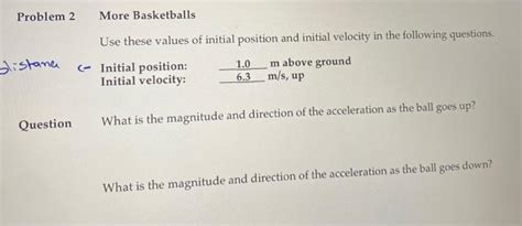 Solved Problem 2 More Basketballs Use These Values Of