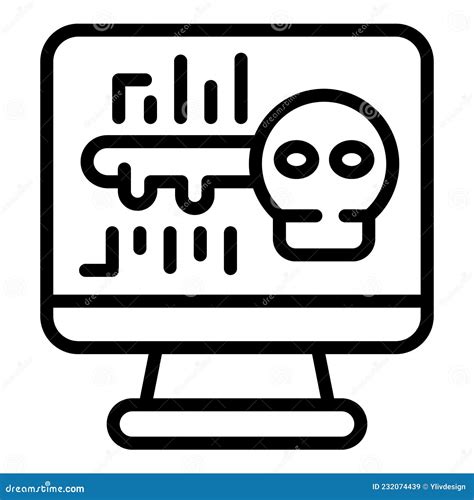 Hacker Fraud Icon Outline Vector System Lock Stock Illustration