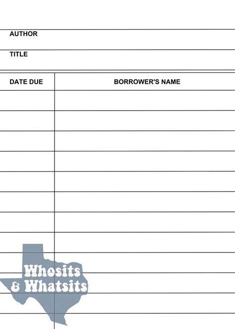 Blank Library Card Digital Files Vintage Library Card Etsy