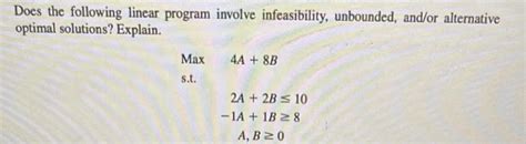 Solved Does The Following Linear Program Involve