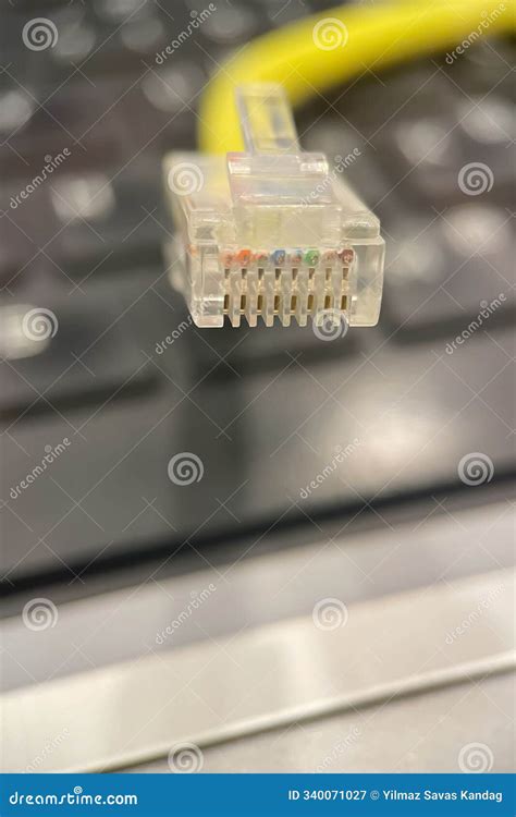 Ethernet Cable Close Upa Close Up Photo Of An Ethernet Cable Connector Showcasing The Eight