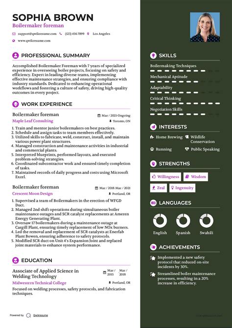 10 Boilermaker Foreman Resume Samples And Templates For 2025