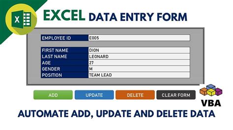 automated data entry form in excel
