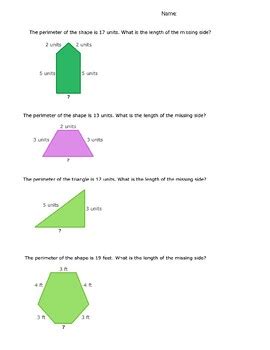 Area Perimeter Find The Missing Side By Carrie Redford TPT