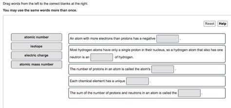 Solved Drag Words From The Left To The Correct Blanks At The