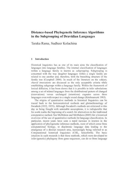 Pdf Distance Based Phylogenetic Inference Algorithms In The
