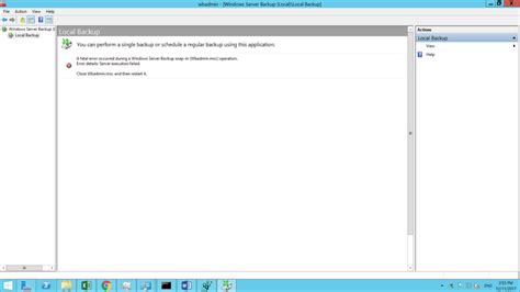 Windows Server Back Up Error Details Server Execution Failed
