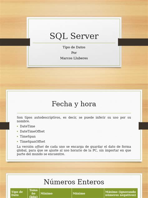 Sql Server Pdf Poco Tipo De Datos