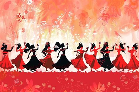 Dancing Troupes Performing Traditional Folk Dances Background Premium Ai Generated Image
