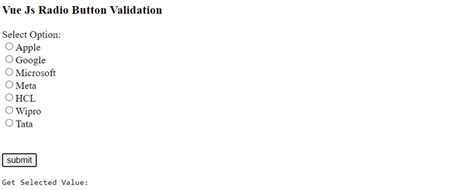 Vue Js Radio Button Validation Danatec