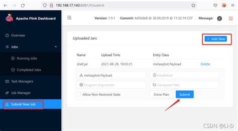 Apache Flink Rce漏洞复现任意 Jar 包上传apache Flink Upload Rce Csdn博客