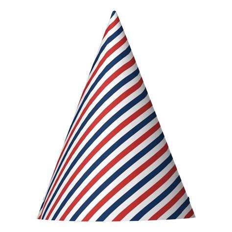 Patriotic Red White And Blue Stripes Party Hat Zazzle Stripes Party