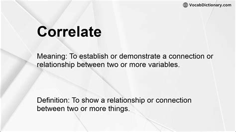 Correlate Meaning Youtube