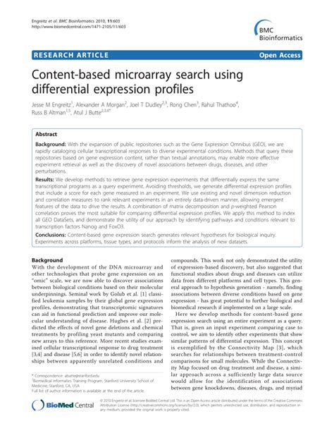 pdf content based microarray search using differential expression