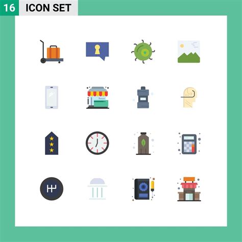 Modern Set Of 16 Flat Colors And Symbols Such As Purchase Android Gallery Mobile Phone Editable
