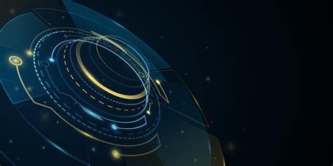 가벼운 효과를 가진 디지털 3d Hud Gui Ui 사용자 인터페이스를 위한 미래지향적인 공상 과학 요소입니다 가상 그래픽 기술