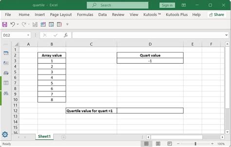 Excel Quartile Function