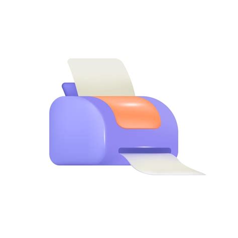 용지 3d 그림이 있는 파란색 프린터 프리미엄 벡터