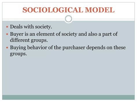 Models Of Consumer Behavior PPTX
