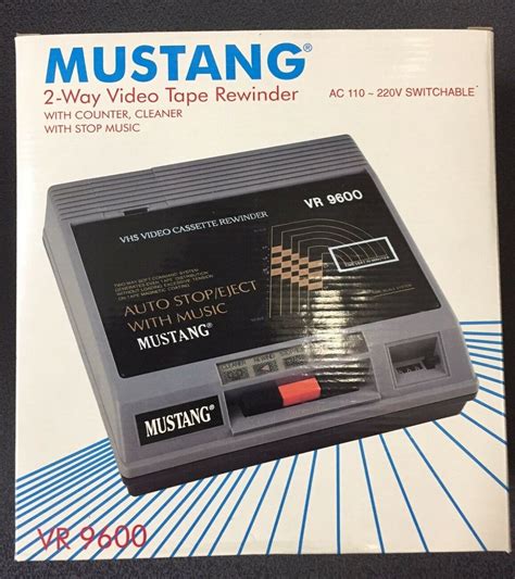 New Mustang Vhs Video Cassette Tape Rewinder Vcr Auto Stop Eject Fast
