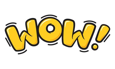 Comic lettering wow. Vector bright cartoon illustration in retro pop art style. Comic text sound ...