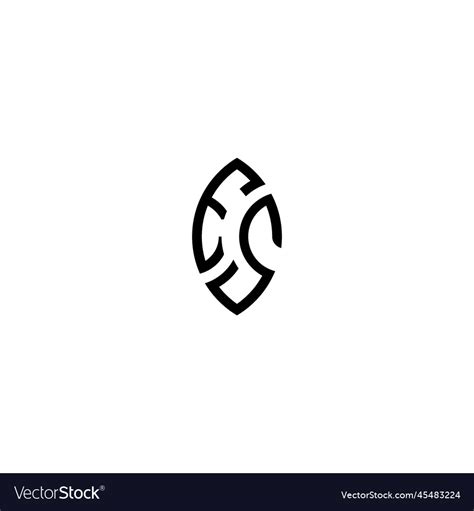 Es Leaf Shape Line Initial Concept With High Vector Image