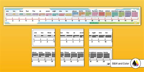 Visual Number Line 1 20 With Ten Frames Banner