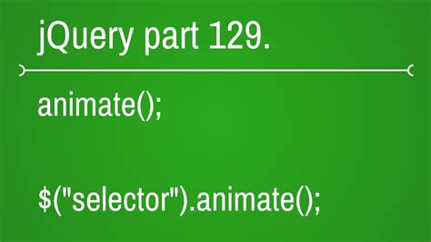 Jquery Animate Function Part 129 Youtube